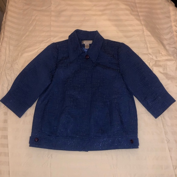 Simonton Says | Jackets & Coats | Simonton Says Blue Textured 34 Sleeve ...